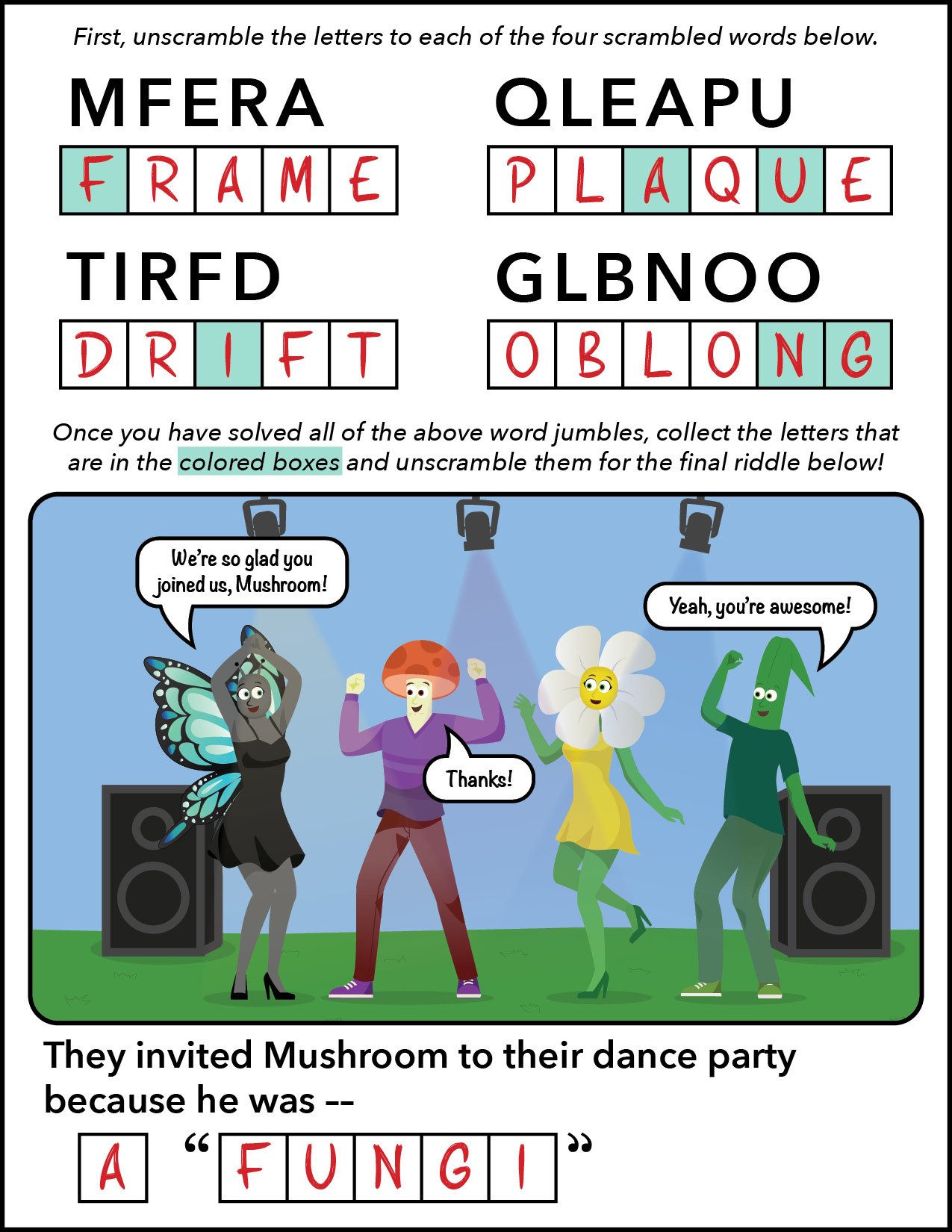 Newsletter Word Jumble Answers